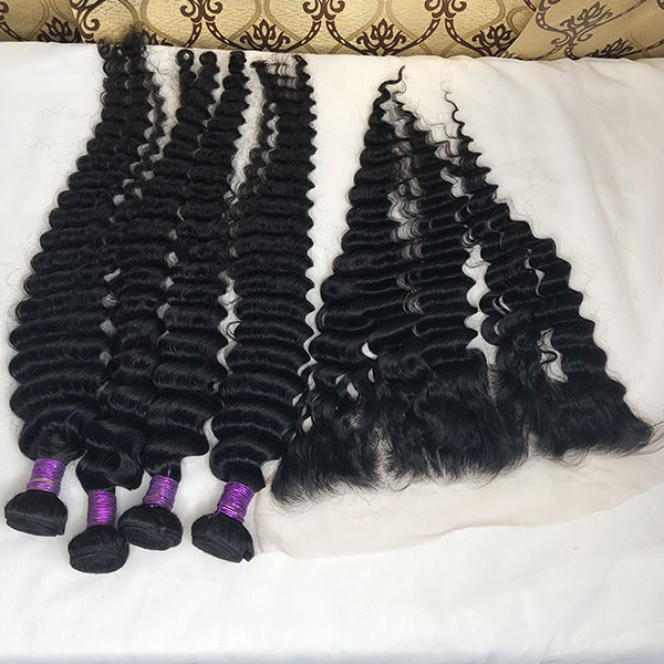 Human Hair Deep Wave Bundles With Frontal | Sidaryhair Deep Wave ...